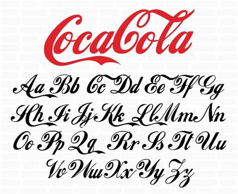 Coca Cola Font Coca Cola Alphabet Letters Svg Cursive Font Svg Coca Cola For Cricut Coca Cola