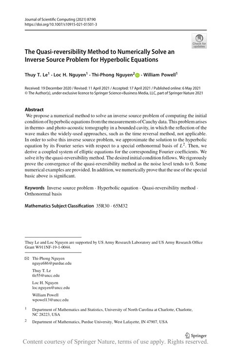 The Quasi Reversibility Method To Numerically Solve An Inverse Source