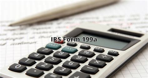 Irs Form 199a ⏬