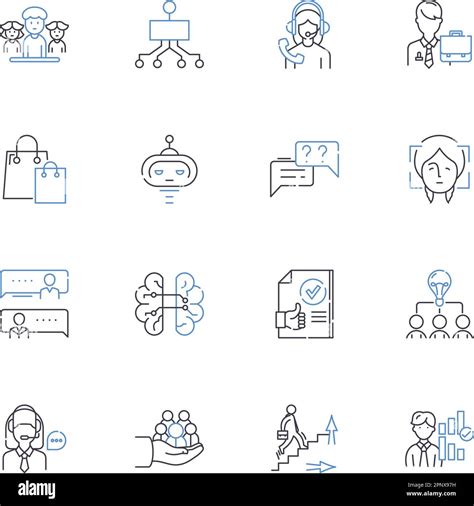 Talent Strategy Line Icons Collection Recruitment Retention Skills
