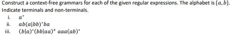 [solved] construct a context free grammars for each of th