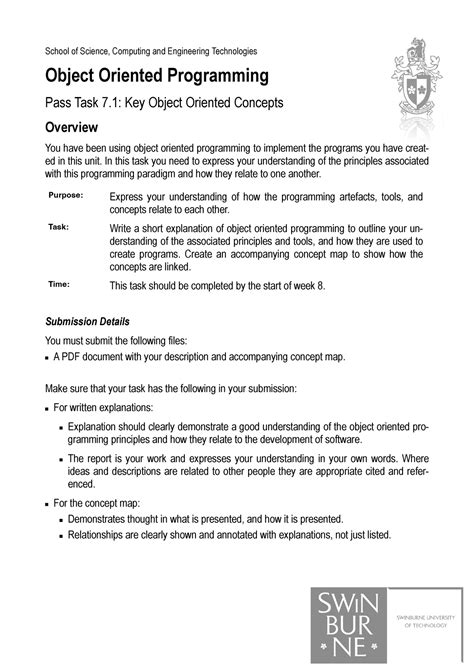 71p Key Object Oriented Concepts School Of Science Computing And