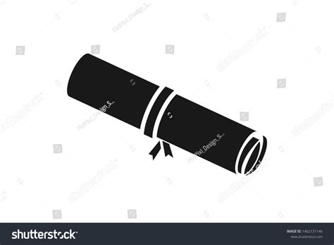 Gratification Rolling Certificate Icon School Certificate Stock Vector