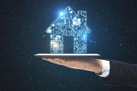 Premium Photo Abstract Digital Circuit Microchip House Hologram