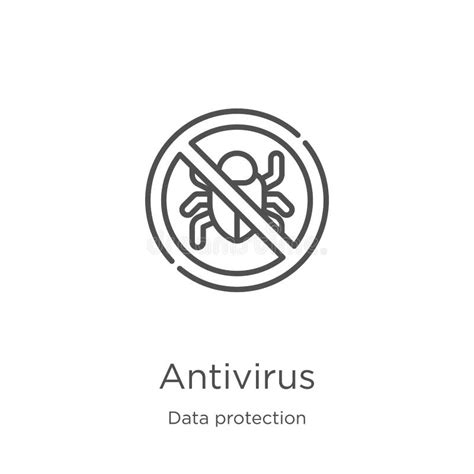 Antivirus Icon Vector From Data Protection Collection Thin Line Antivirus Outline Icon Vector