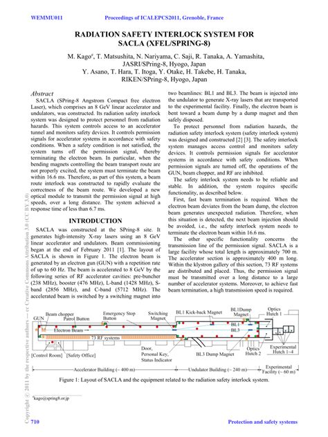 Pdf Radiation Safety Interlock System For Sacla Xfelspring 8