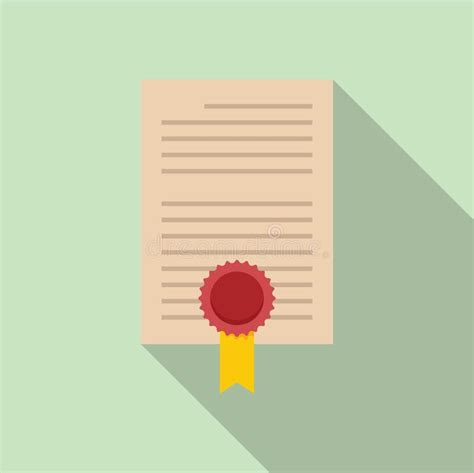 Diploma Paper Icon Flat Vector Certificate Design Stock Vector