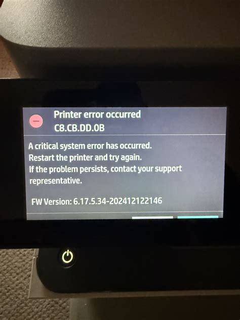 Hp Color Laserjet Mfp 3301sdw Giving Error Code C8 Cb Dd 0b Hp Support Community 9277779
