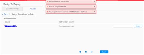 cannot assign machines to policy teamviewer support