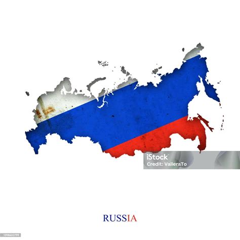 지도의 형태로 러시아의 국기 그림자 흰색 배경에 고립되어 있습니다 기호와 기호 디자인 요소 0명에 대한 스톡 벡터 아트 및 기타 이미지 Istock