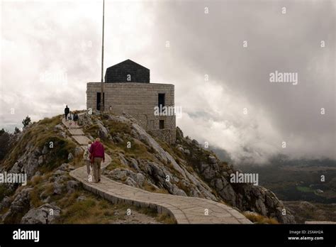 Visitors To Njegos Mausoleum Mount Lovcen Montenegro Hi Res Stock