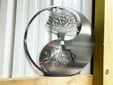 Ying Yang Tree Of Life Metal Tree Of Life Ying Yang Metal Etsy