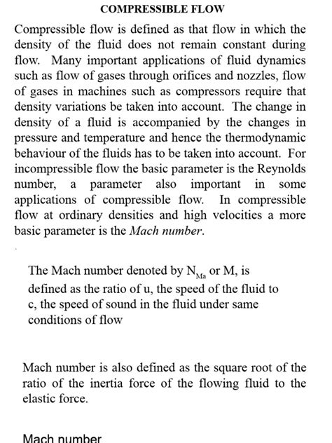 Compressible Flow Pdf Fluid Dynamics Mach Number