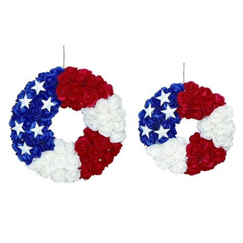 Mini Styro Silk Rose Americana Wreath S2 Ivystone