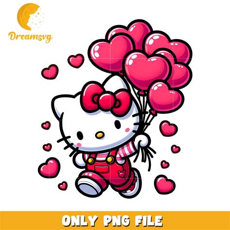 Hello Kitty Png Heart Balloons Clipart Dreamsvg Store