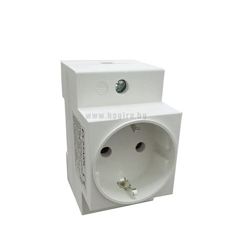 Единичен контакт шуко за монтаж на Din шина Bagira