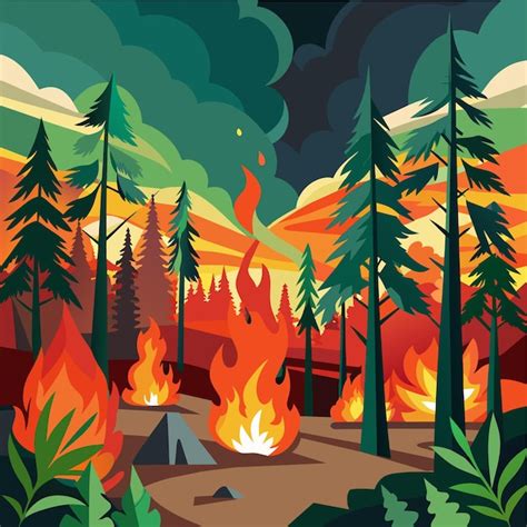 Premium Vector Forest Fire