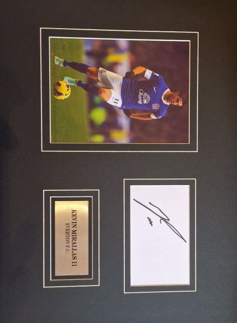 Kevin Mirallas Everton Signed Mounted Autograph Cut Charitystars