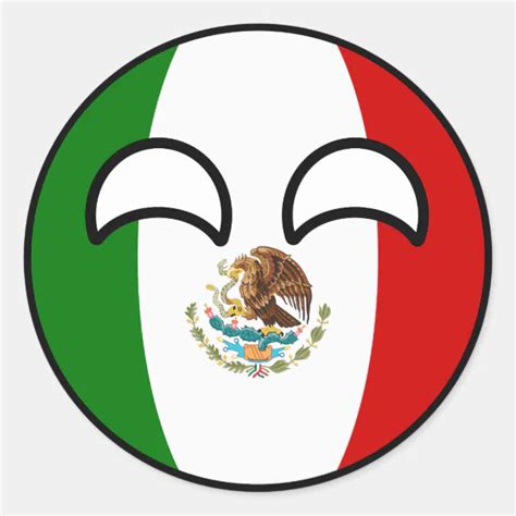Funny Trending Geeky Mexico Countryball Classic Round Sticker Zazzle