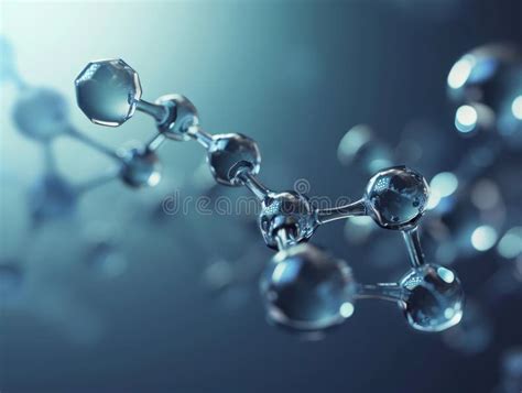 Molecular Structure On Blue Background 3d Rendering 3d Illustration Stock Illustration