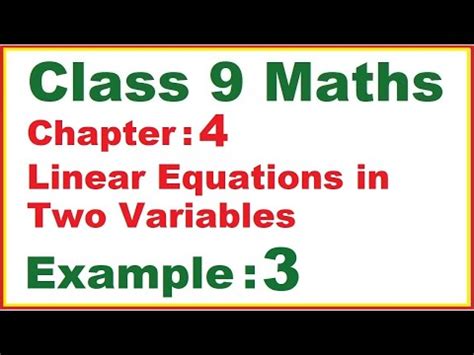 Example Chapter Linear Equations In Two Variables Ncert Maths Class YouTube