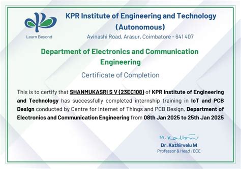 Internship Iot Pcbdesign Learning Kpriet Technology Shanmukasri Vivekanandan