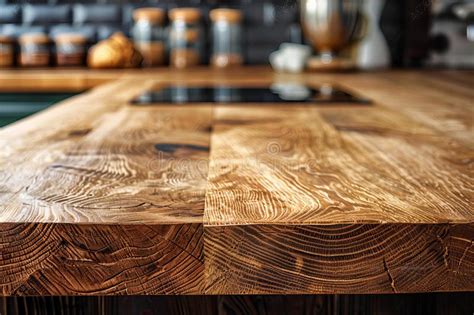 Digital Image Of Realistic Photograph Of An Oak Wood Countertop Top