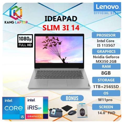 Promo Lenovo Ideapad Slim I I G Gb Tb Ssd Mx Gb W Pro Diskon Di Seller