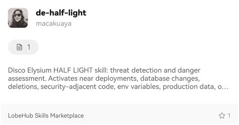 De Half Light Skills Marketplace · Lobehub