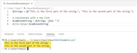 Concatenate String With Newline In Powershell