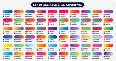 Gradient Swatches Set Vibrant Gradients Collection With Rgb Hex Codes