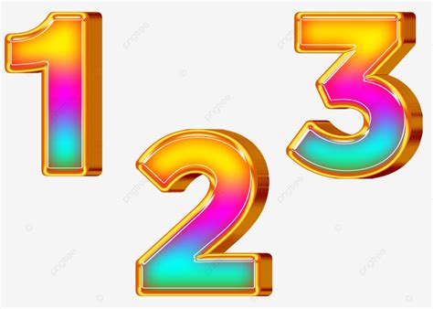 golden shiny colorful 3d first second and third number first second