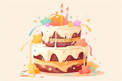 다채로운 생일 케이크 디자인 일러스트 무료 다운로드 Lovepik