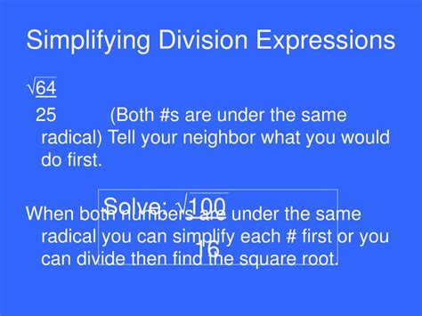 Ppt Simplifying Radical Expressions Powerpoint Presentation Free Download Id3129464