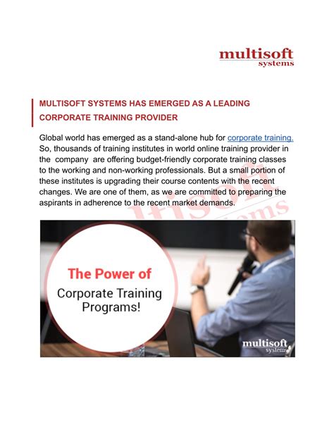 Ppt Multisoft Systems Has Emerged As A Leading Corporate Training