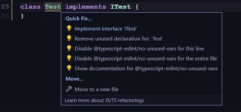Eslint Autofix Malfunction When Using Class With Implements Syntax · Issue 1536 · Microsoft