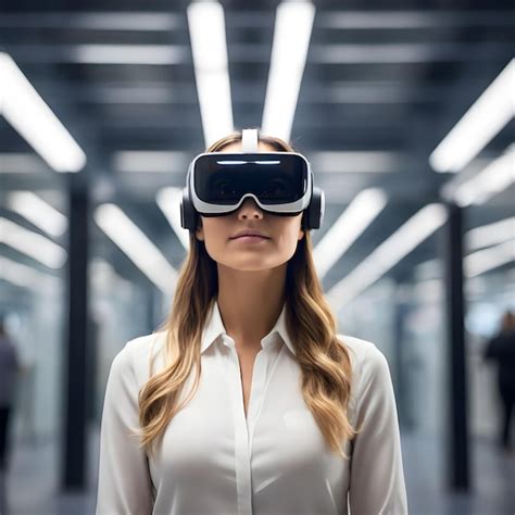 Premium Photo A Woman Wearing Vr Goggles