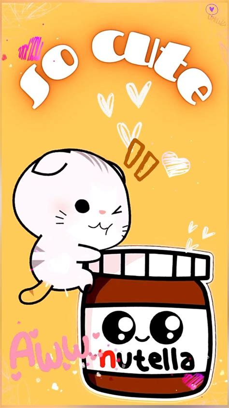 So Cute Nutella Kawaii Sfondi Gratis Illustrazione Sfondi