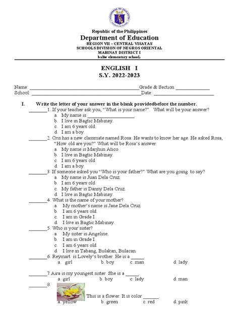 3rd Periodical Test 2022 2023 1 Pdf