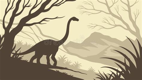 Brachiosaurus Skeleton Towering Ancient Dinosaur Vector Design Generative Ai Stock Vector