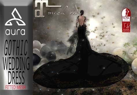 Second Life Marketplace Gothic G Wedding Dress Demo Pack 4 Colors