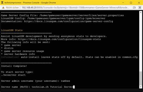 proxmox minecraft server lxc container turnkey tutorial technium