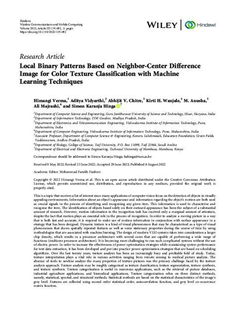pdf local binary patterns based on neighbor center difference image