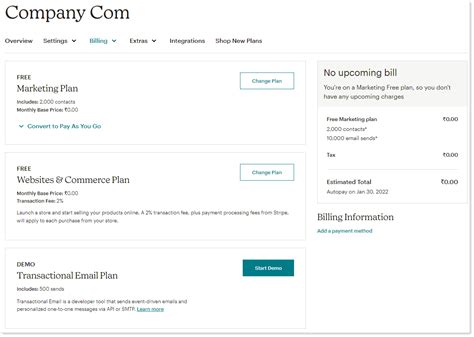 Setup MailChimp Third Party Integrations