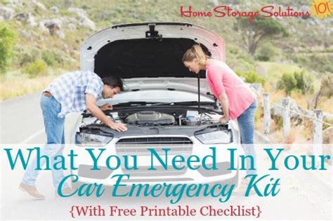 Car Emergency Kit List With Printable