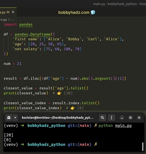 Pandas Find The Closest Value To A Number In A Column Bobbyhadz