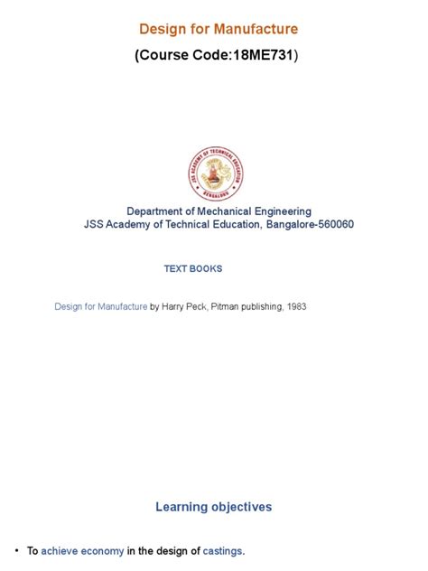 module 4 design of components with casting consideration pdf