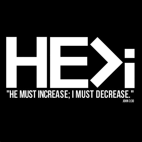 He Must Increase I Must Decrease” In Gods Image
