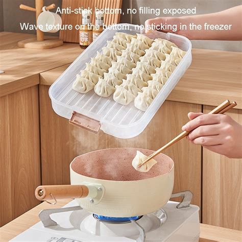 4 Layer With Cover Dumpling Storage Box Food Grade Home Dumpling Frozen