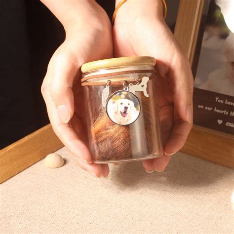 Personalized Pet Fur Memorial Vial Dog Cat Hair Keepsake With Photo Etsy
